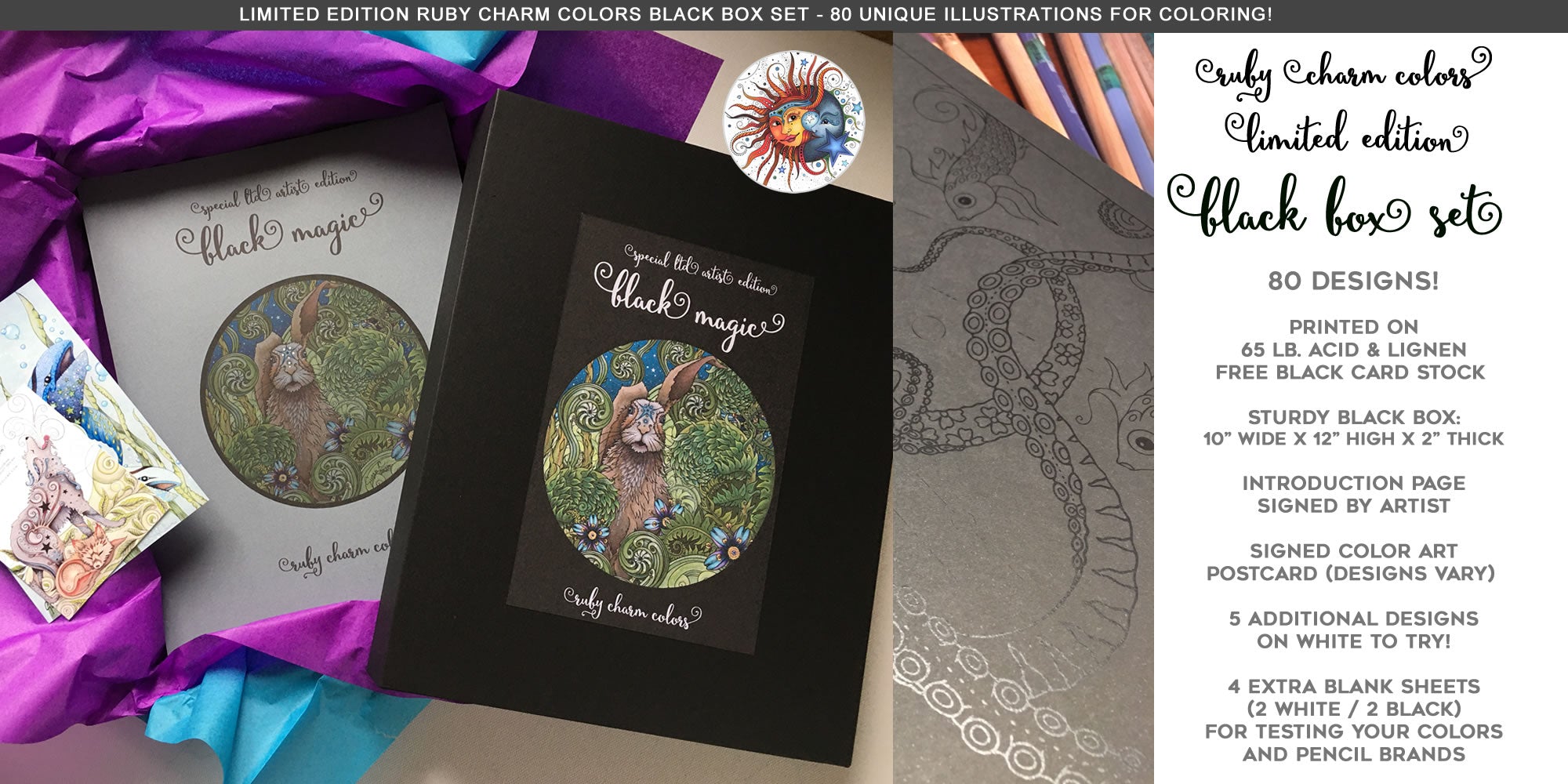 Artist Edition Ruby Charm Colors Black Magic Box Set, 80 unique illust ...
